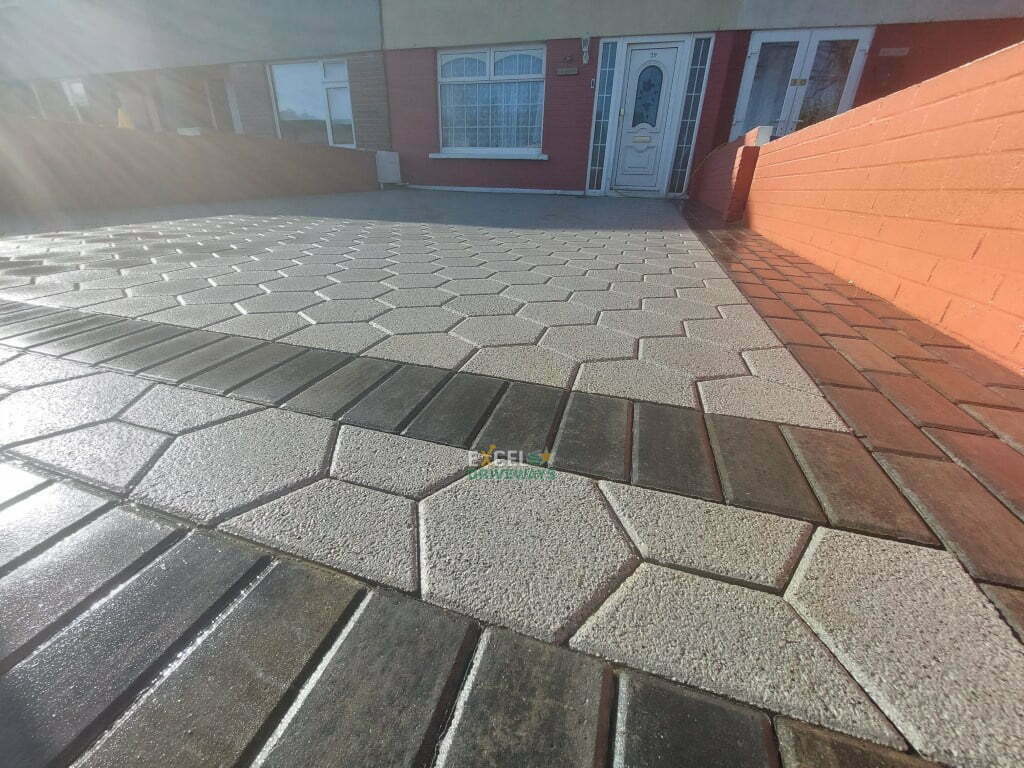 Paved Driveway with Kilsaran Hexo Blocks in Mahon, Co. Cork - Excel Driveways
