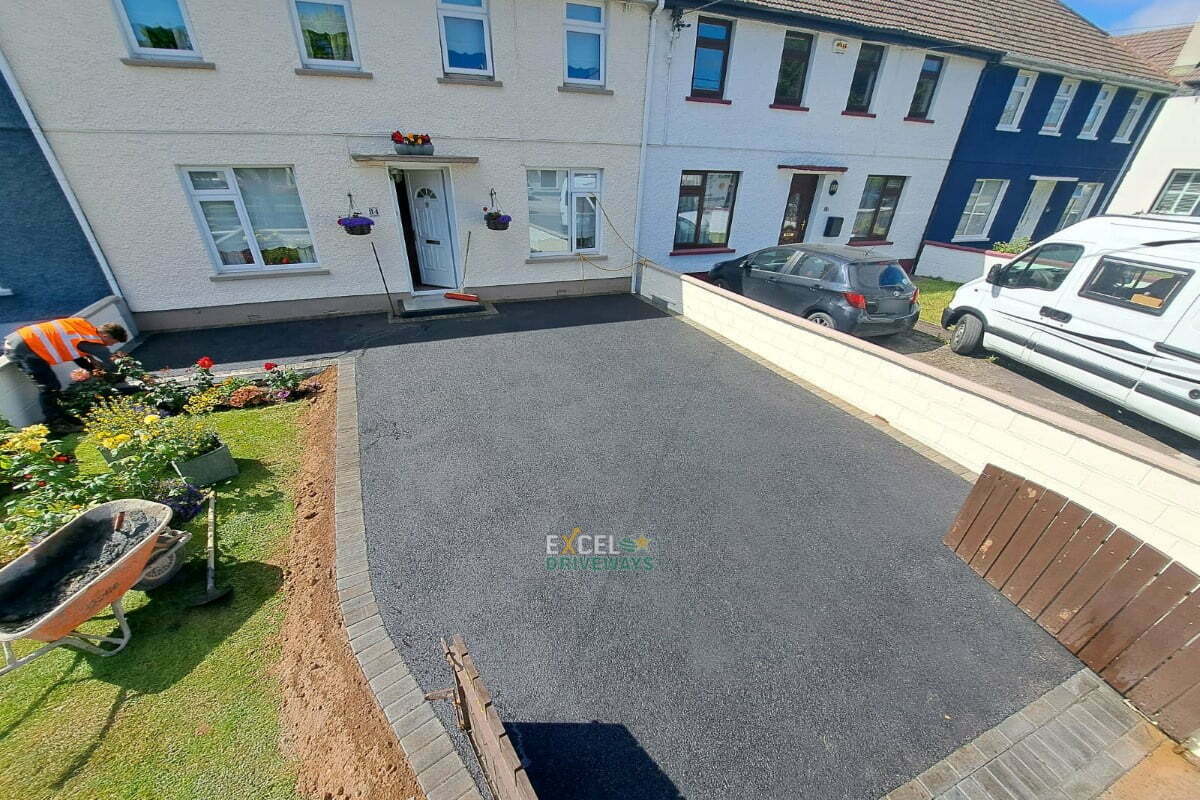 Stone Mastic Asphalt Driveway with Slane Brick Borderline in Turners ...