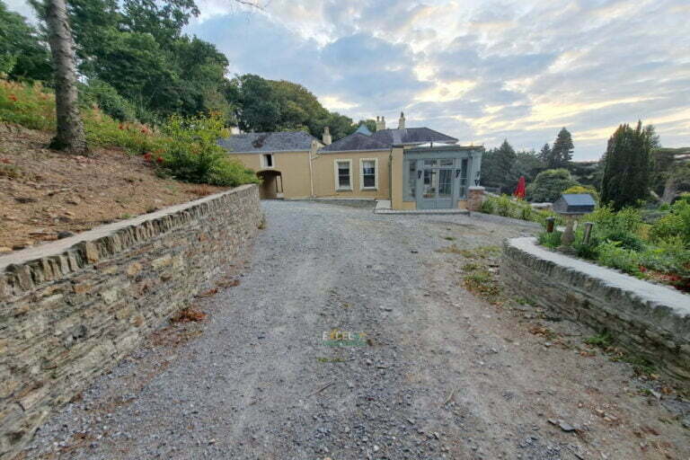 Tar and Chip Driveway, Limestone Slabbed Steps and Porcelain Patio in ...