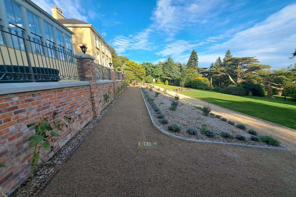 Tar and Chip Driveway, Limestone Slabbed Steps and Porcelain Patio in ...