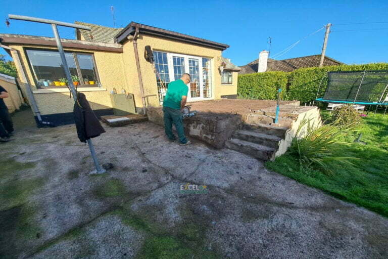 Patio with Raised Terrace and Steps in Cork City - Excel Driveways