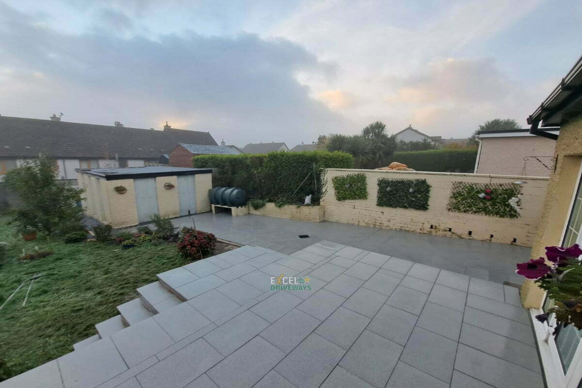Patio with Raised Terrace and Steps in Cork City - Excel Driveways